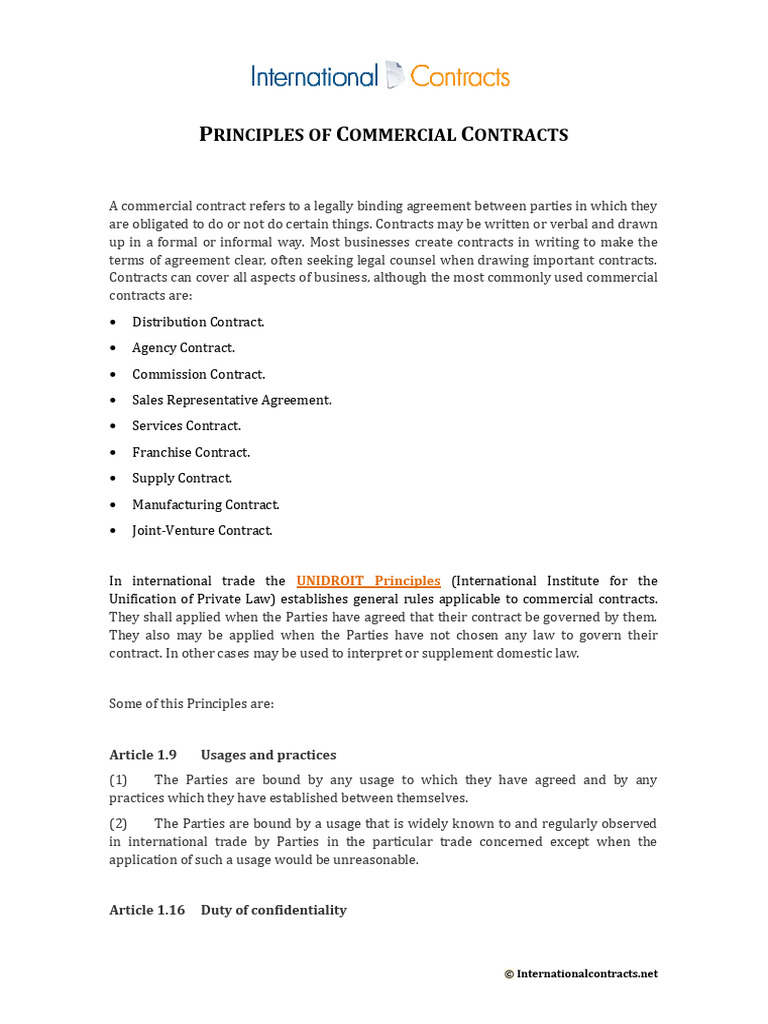 Principles of Commercial Contracts | Download Free PDF | Law Of Agency | Fraud