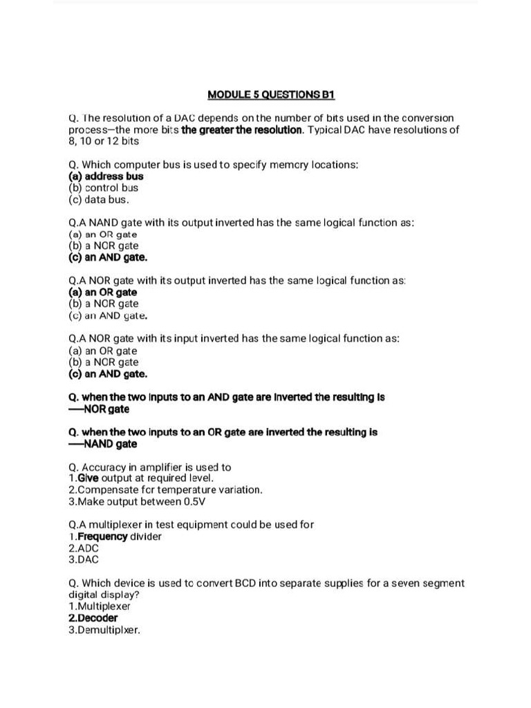 Mod 5 Important Questions | PDF