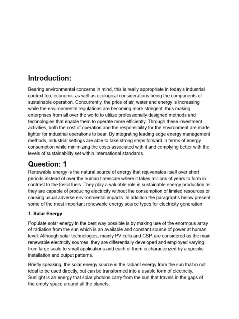 Different Sources of Energy An Assignment | PDF | Photovoltaics | Solar ...