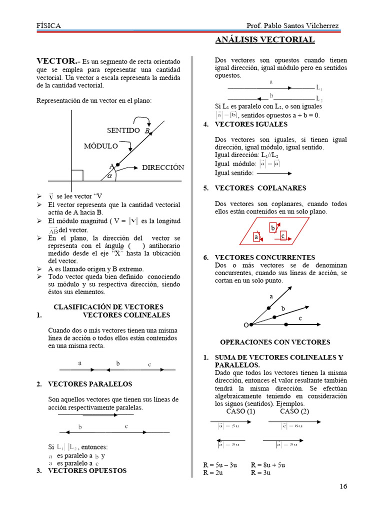 Análisis y Operaciones con Vectores | PDF | Vector Euclidiano | Velocidad