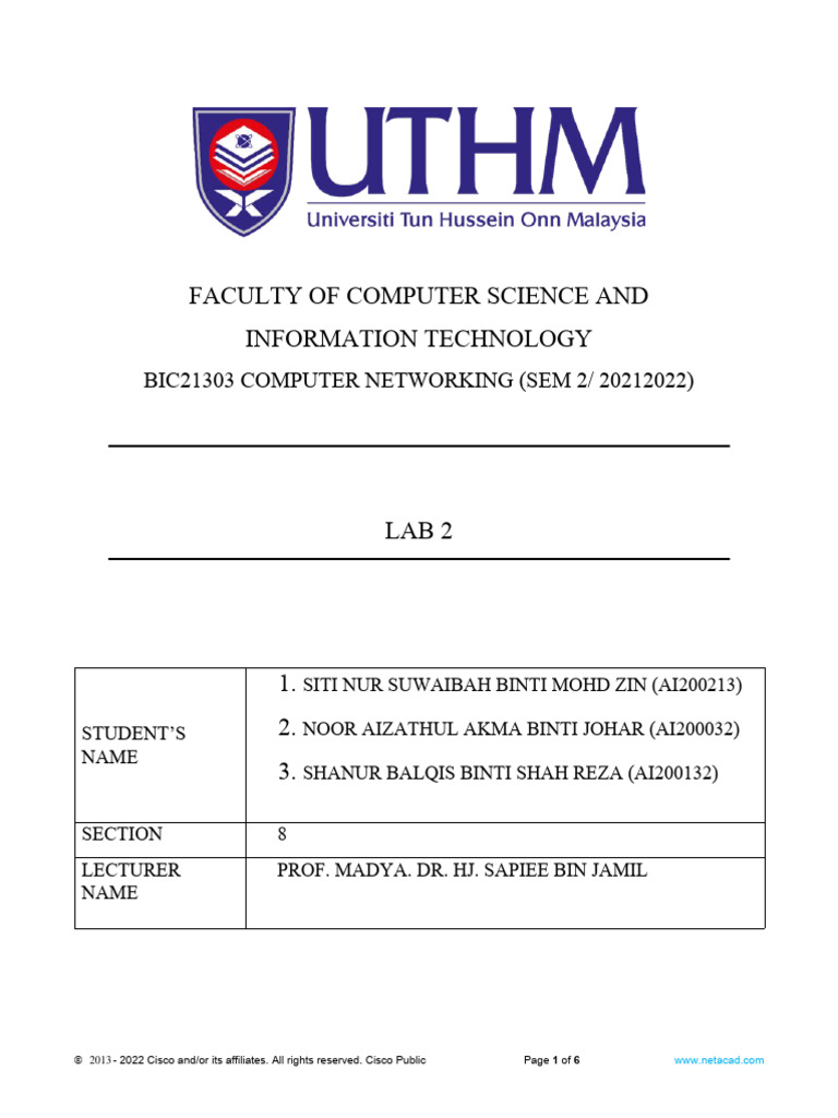 2 9 2 Lab Basic Switch And End Device Configuration Pdf Network