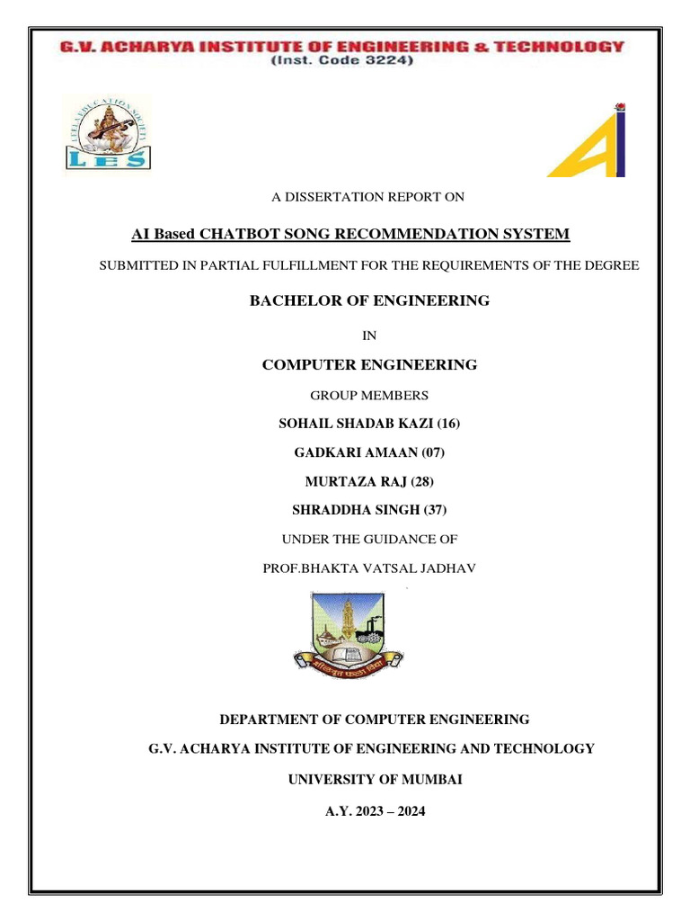 AI based CHATBOT SONG RECOMMENDATIONS SYSTEM | PDF | Artificial ...