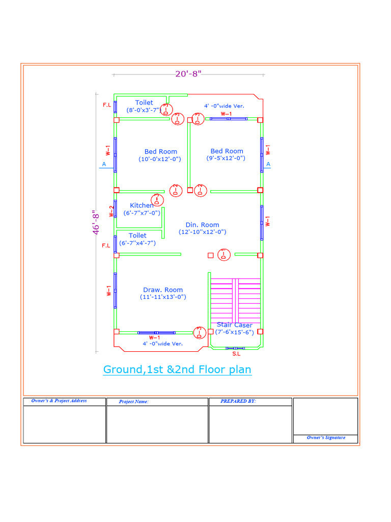 Ground, 1st &2nd Floor Plan: Toilet | PDF