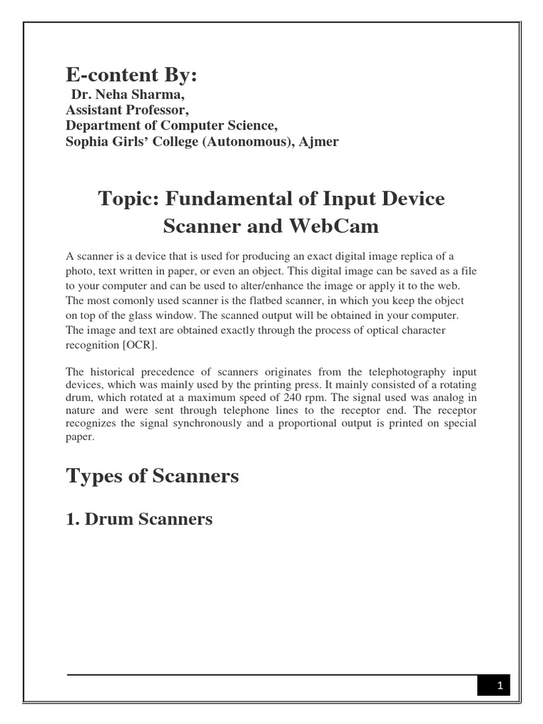 Fundamental Scanner Webcam | PDF | Image Scanner | Digital Camera