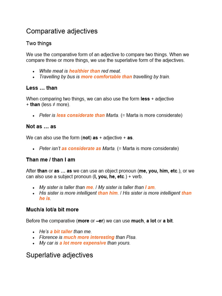 comparison lý thuyết | PDF | Adjective | Adverb