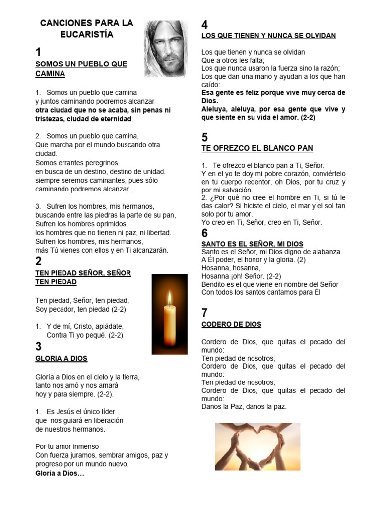 2024 Canciones Para La Eucaristía Pdf Eucaristía Amor