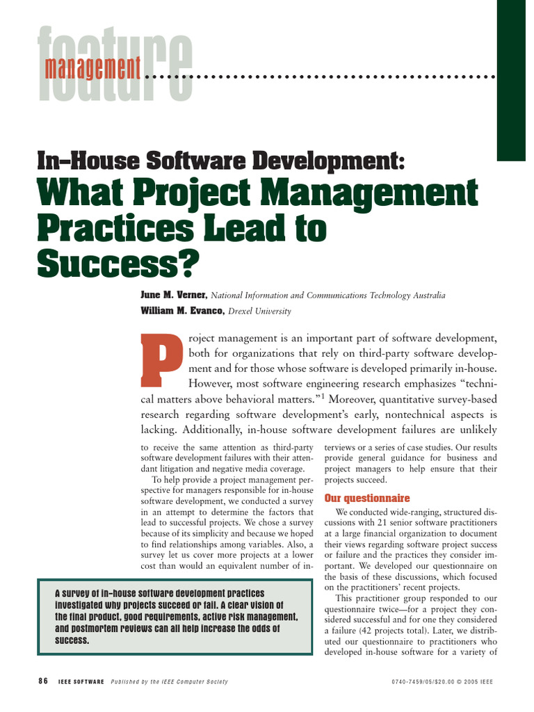 Practices That Lead To Project Success | PDF | Project Management ...