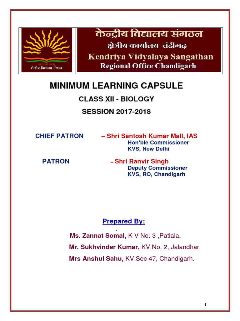 Minimum Learning Capsule Biology Xii 2018 | PDF | Dominance (Genetics ...