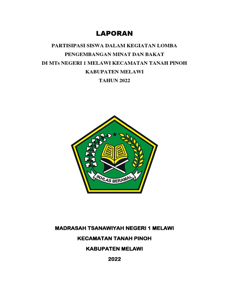 LAPORAN DARING LURING TENTANG PARTISIPASI SISWA DALAM KEGIATAN LOMBA PENGEMBANGAN MINAT DAN ...