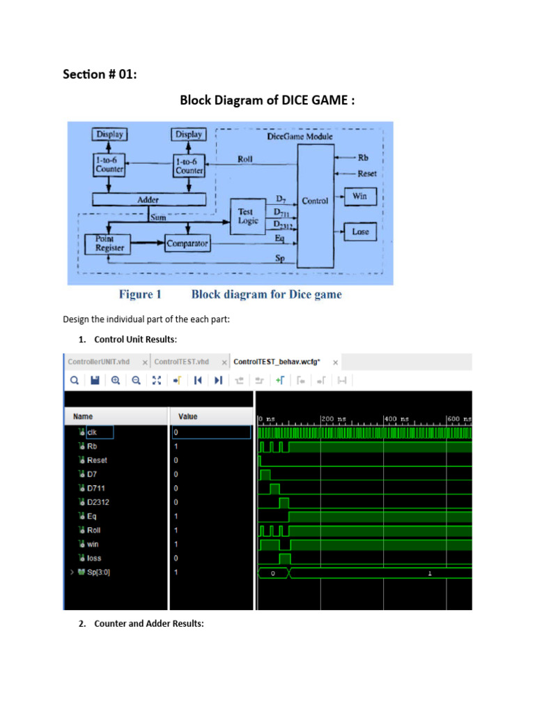 Dice Game In Vhdl Pdf Vhdl Computer Architecture