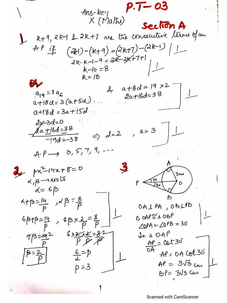 Answer Key (10) PT-3 | PDF