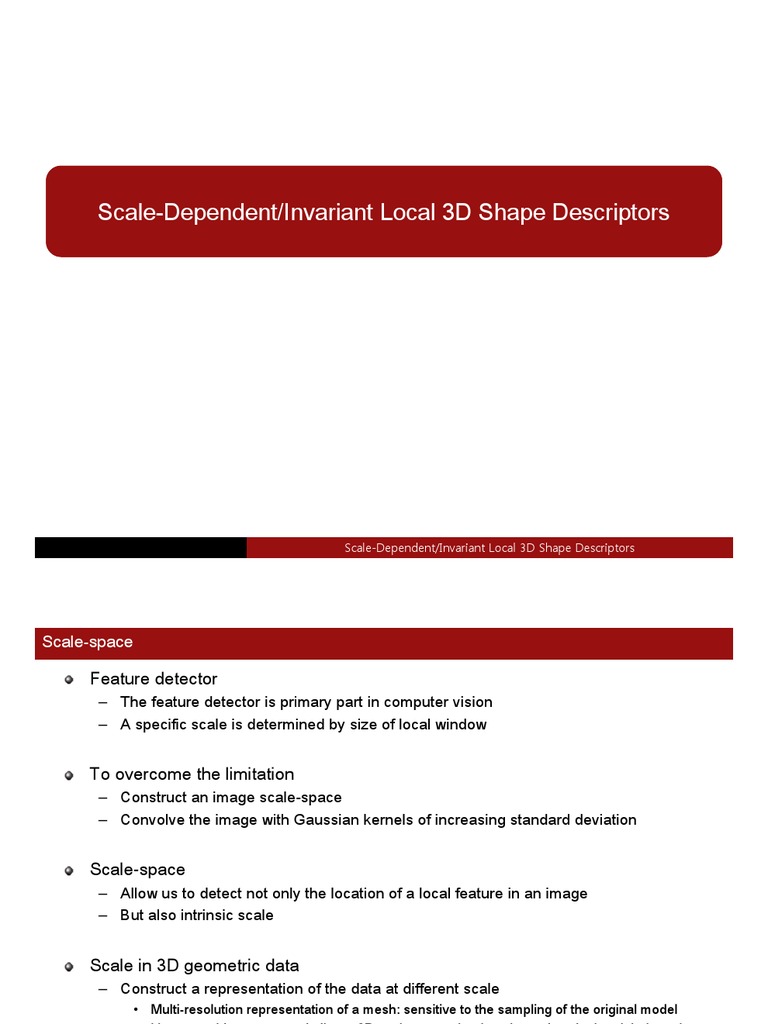 Local 3D Shape Descriptor | Download Free PDF | Geometry | Differential ...