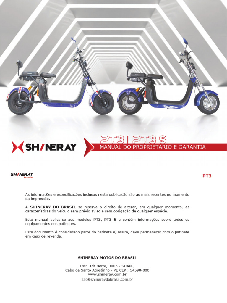 Manual de Proprietario PT3 Series | PDF | Pneu | Freio
