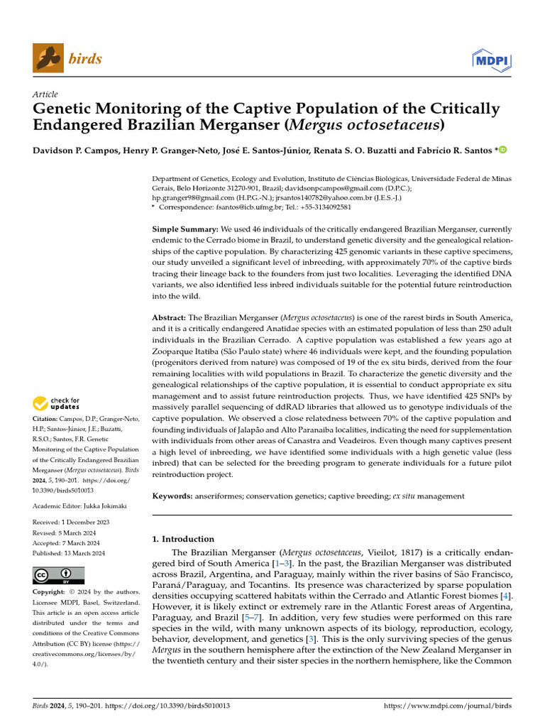 Birds 05 00013 | PDF | Single Nucleotide Polymorphism | Biology