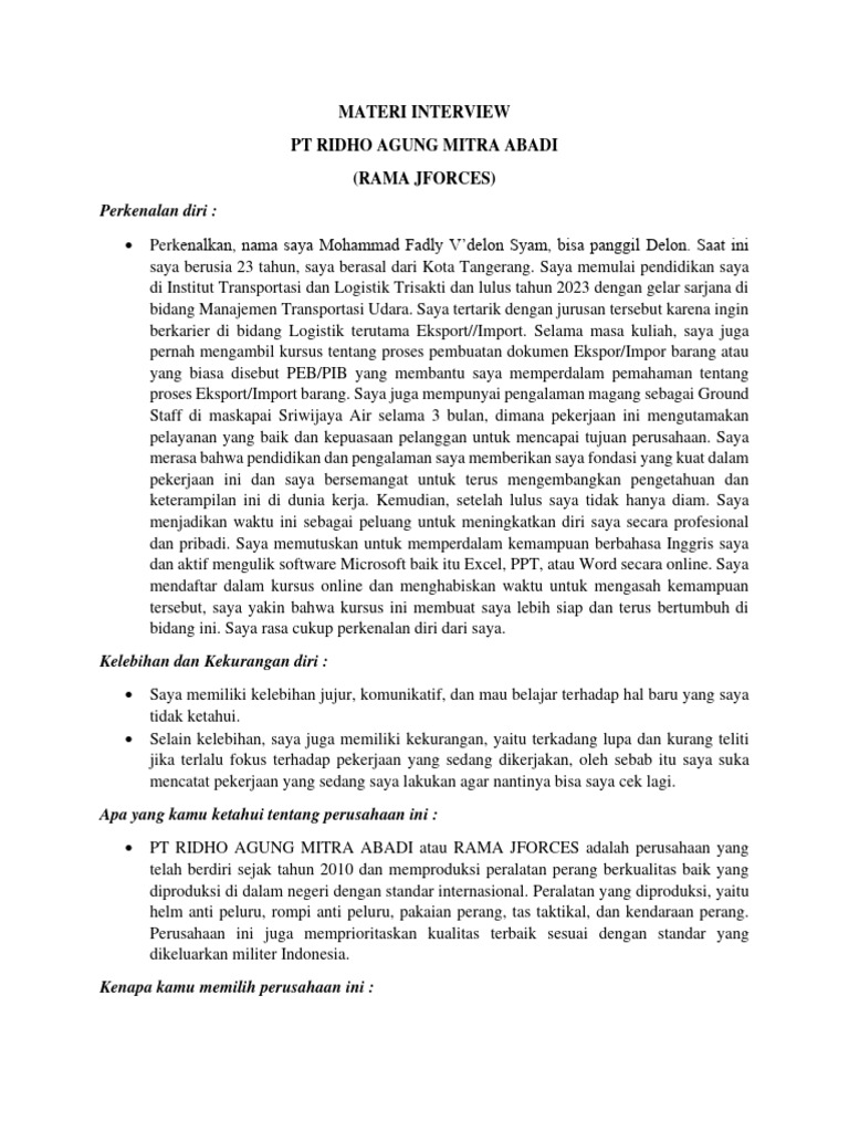 Materi Interview | PDF