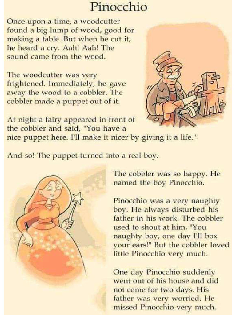 Cuento Pinocho En Ingles Pdf