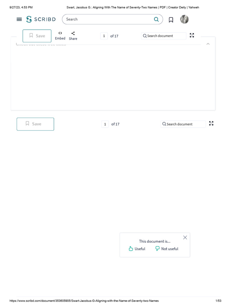 Swart, Jacobus G._ Aligning With the Name of Seventy-Two Names _ PDF _ Creator Deity _ Yahweh ...