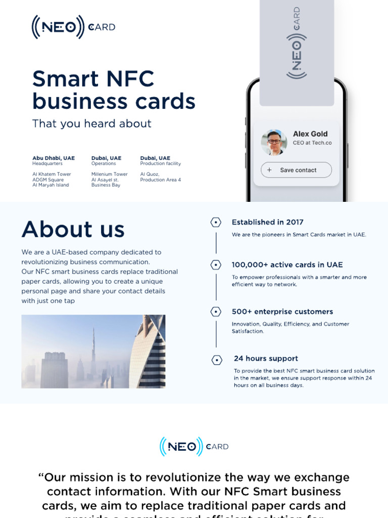 NEO Smart Business Cards Overview | PDF | Business | Computers
