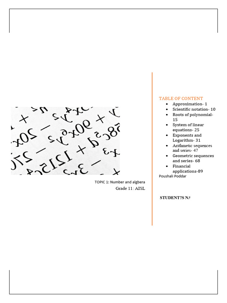 Grade 11 Algebra: Key Concepts & Tasks | PDF | Significant Figures ...