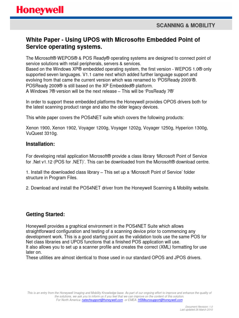 White Paper POS4NET Suite | PDF | Image Scanner | Microsoft Windows
