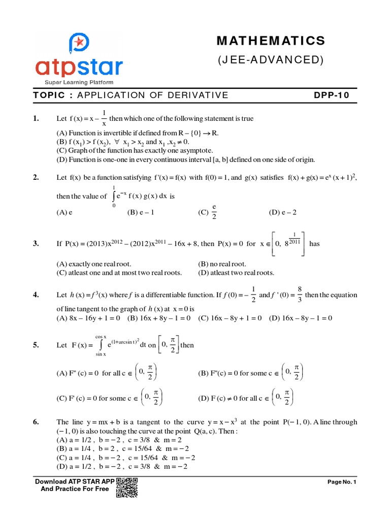 10 Application of Derivative DP | Download Free PDF | Derivative ... 10 Application of Derivative DP | Download Free PDF | Derivative ...