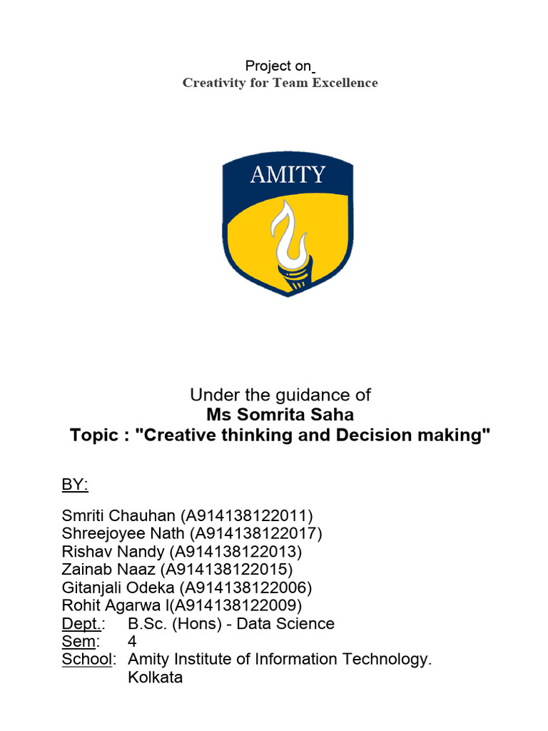 BS Project - DS4 | PDF | Decision Making | Creativity