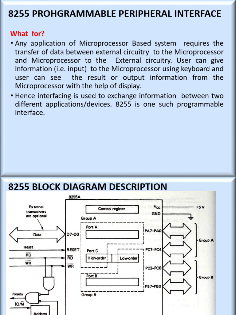 8255 Peripheral Interface | PDF | Input/Output | Electronics