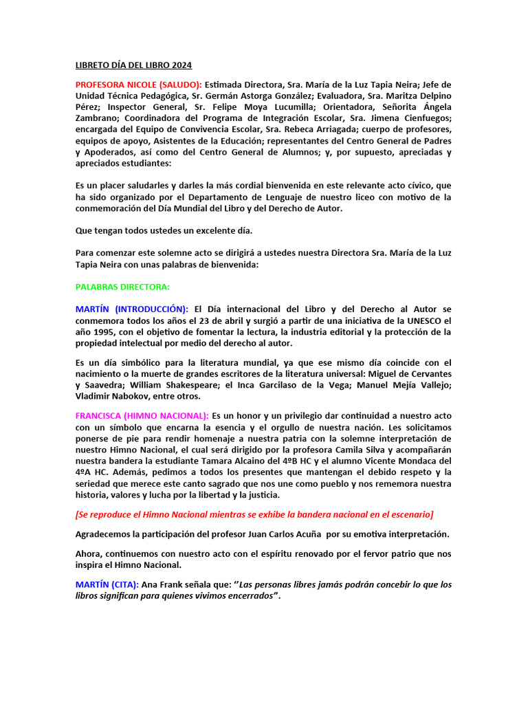 LIBRETO DÍA DEL LIBRO 2024 REVISIÓN | PDF