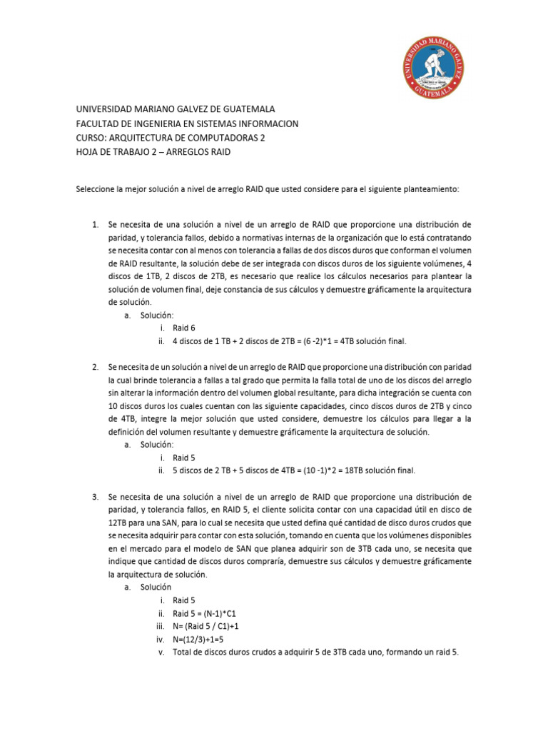 Soluciones de Arreglos RAID para Tolerancia a Fallos | PDF | Hardware ...