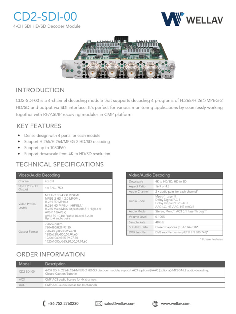 DataSheet CD2-SDI-00 | PDF | Television Technology | Display Technology