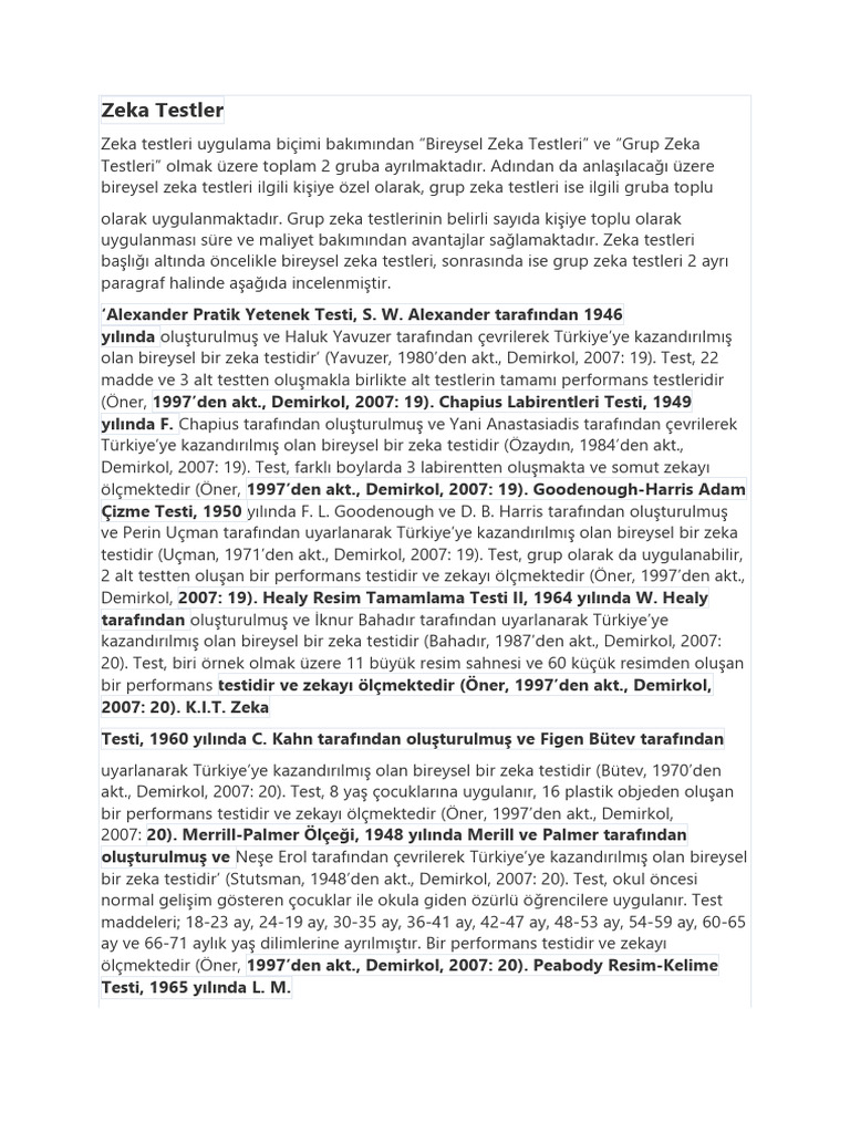 Zeka Testleri̇ | PDF