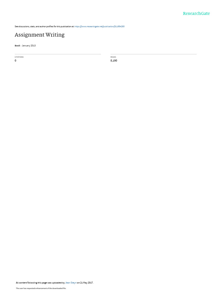 Assignment Writing | PDF