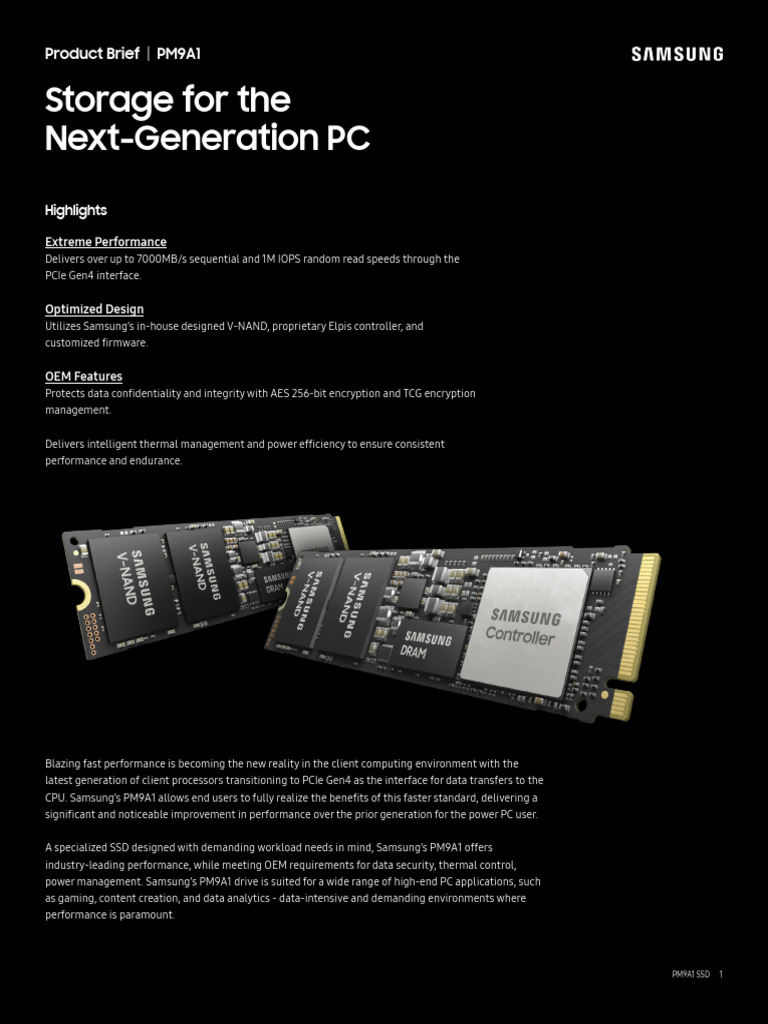 Product Overviews PM9A1 SSD Storage For The Next-Generation PC ...