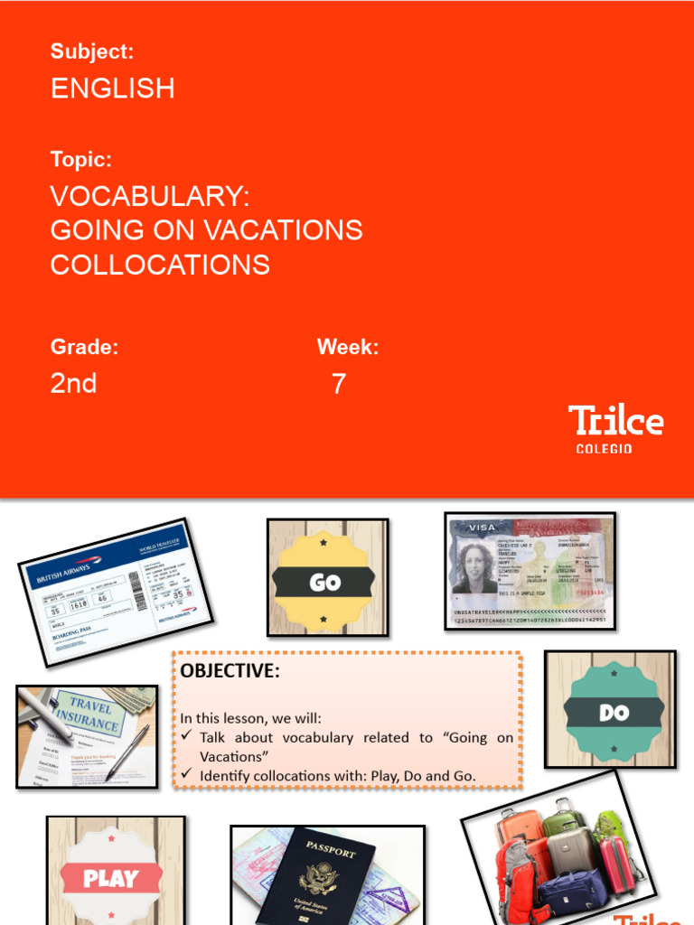 Vacation Vocabulary for 2nd Graders | PDF | Travel Visa | Money