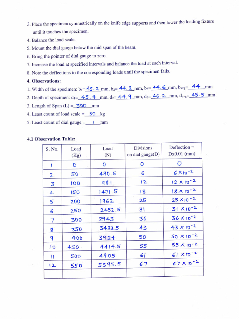 Flexural Test On Wood | PDF