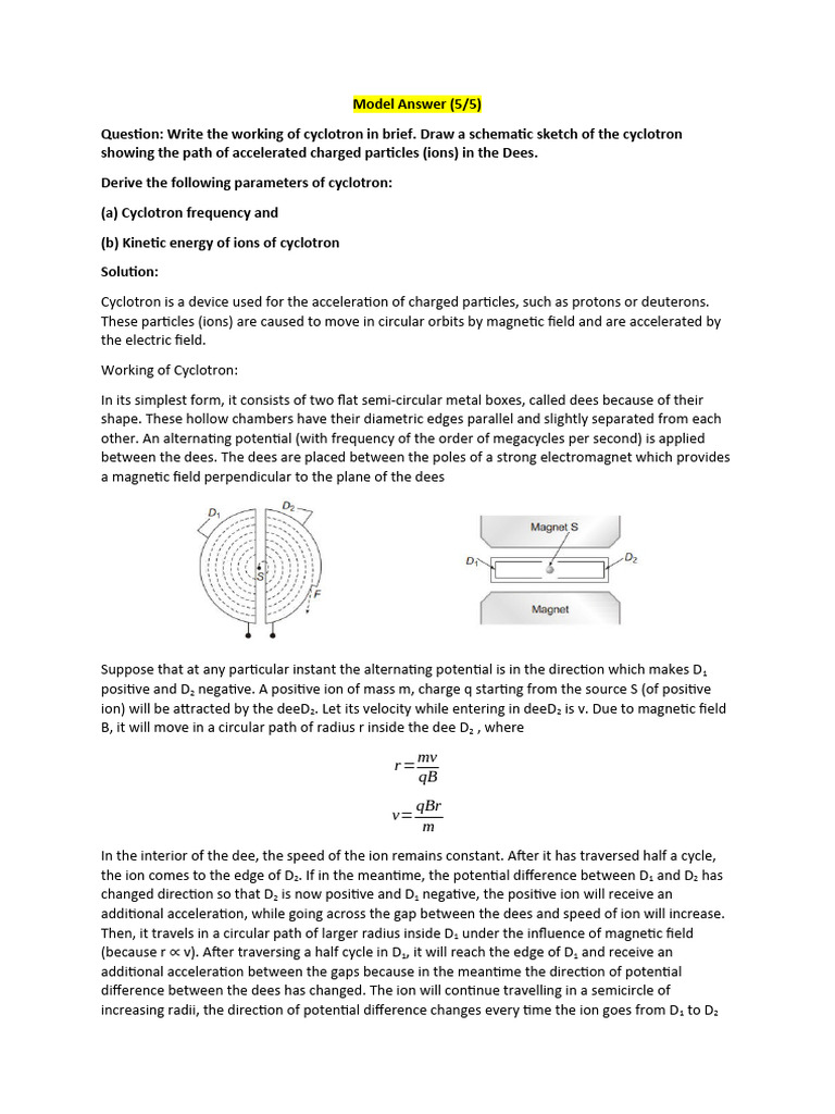 Model Answer Q3 | PDF | Magnetic Field | Ion