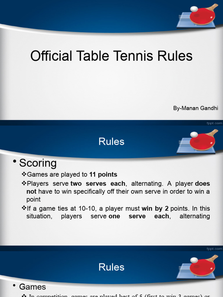 Official Table Tennis Rules Explained | PDF | Table Tennis | Sports