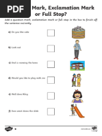 Capital Letters Full Stops Question Marks Worksheet Class2 | PDF