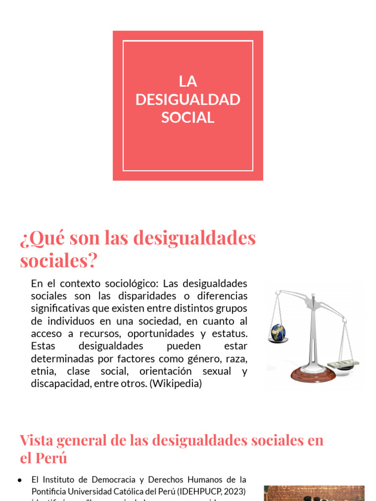 LA DESIGUALDAD SOCIAL | PDF | Desigualdad social | Discriminación y relaciones raciales