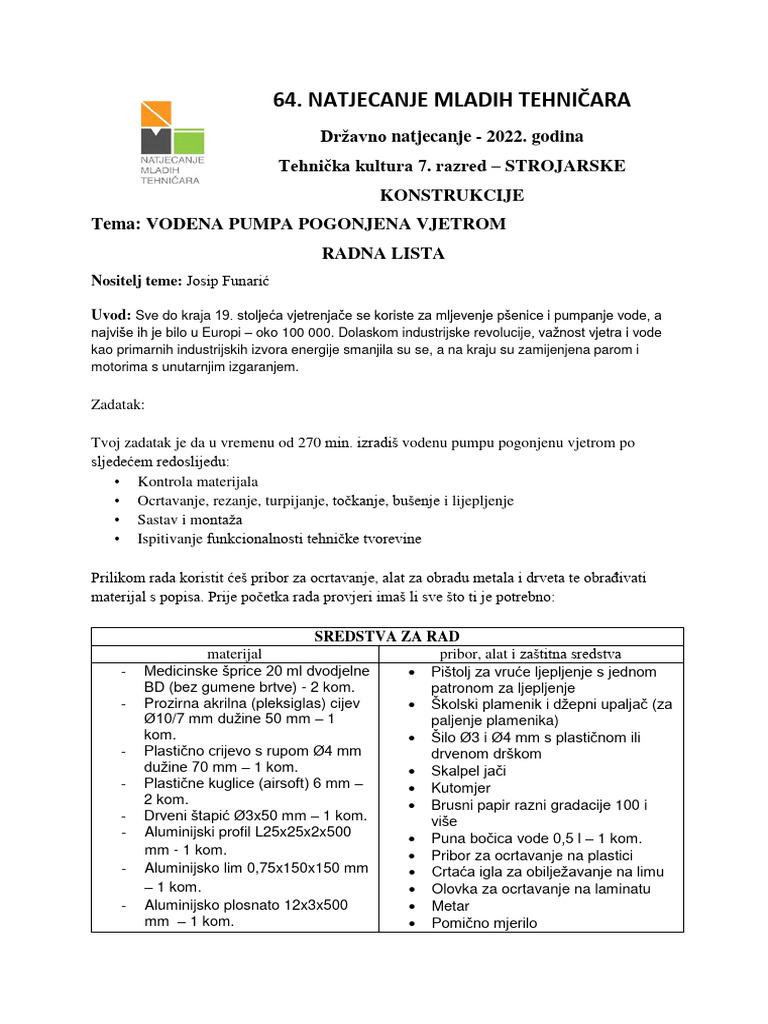 7raz - Strojarske Konstrukcije - Zadatak - Drzavno - 64 - NMT2022 | PDF