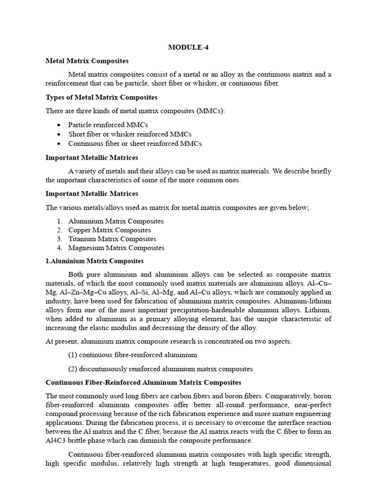 Module 4 | PDF | Composite Material | Alloy