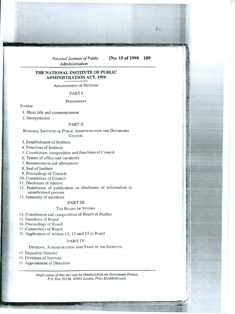 NIPA Act No.15 - 1998 | PDF
