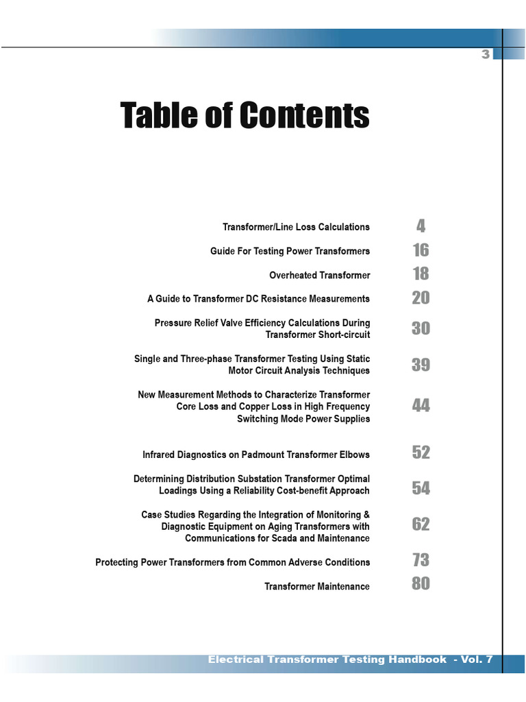 Transformer Handbook From Testing And Analysis To Maintenance Case