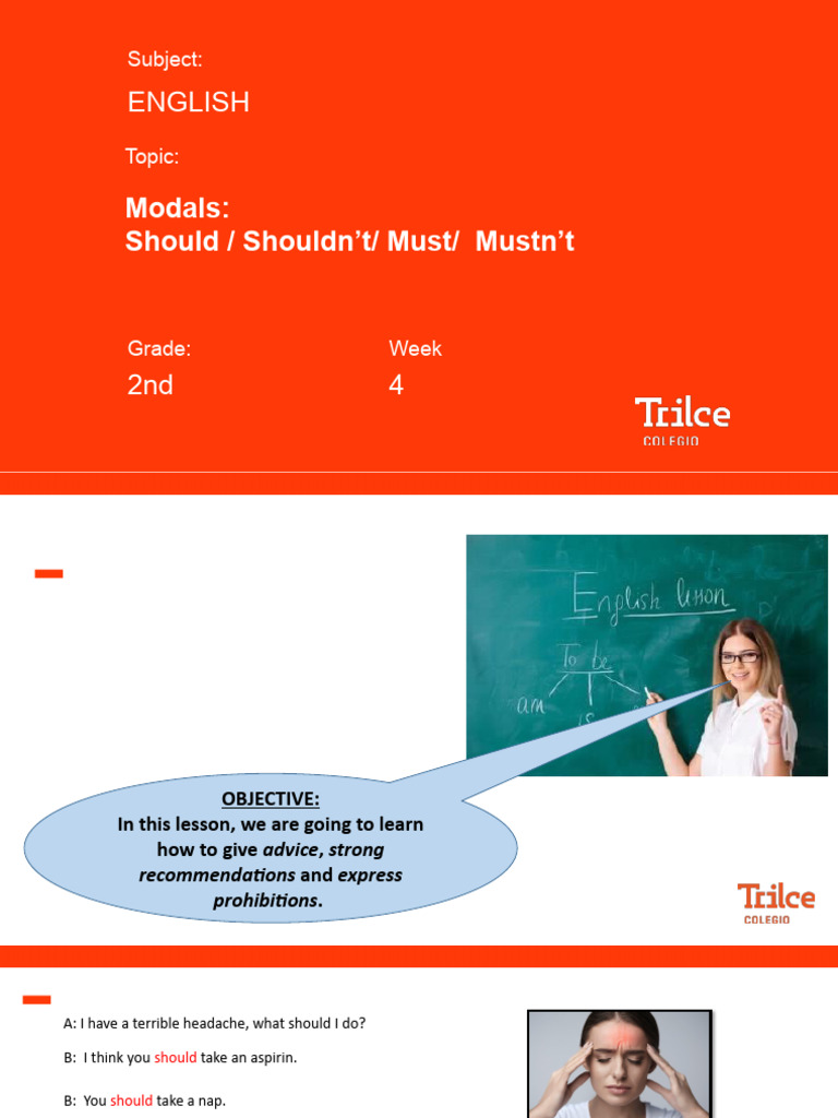 ING - 2° - Modal Verbs - Should Vs Must (Meet) | PDF