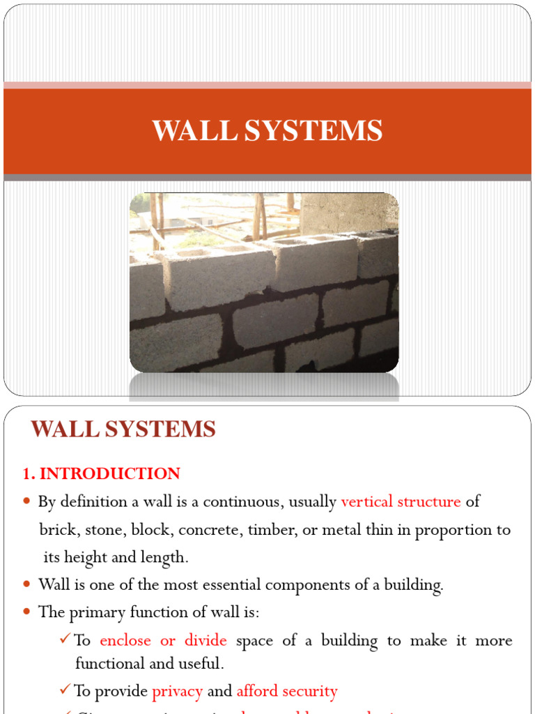Lecture 6 - Walls | PDF | Building Engineering | Materials