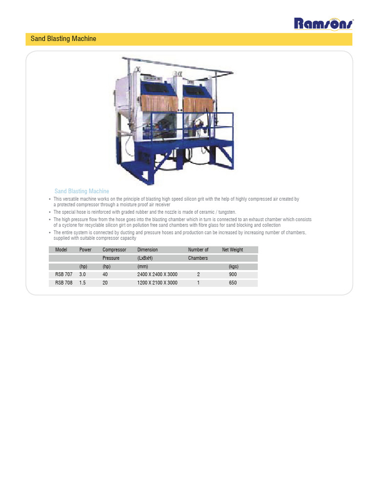 How Sand Blasting Machines Operate | PDF