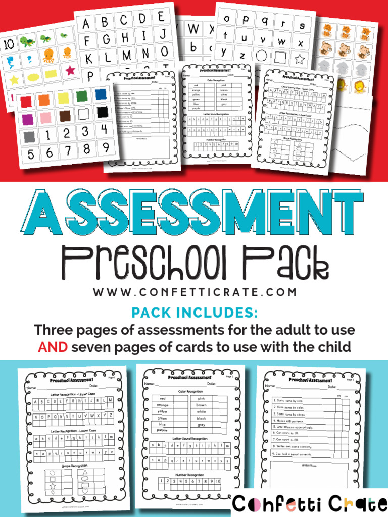 16 - Preschool Assessment Forms (Preschool or Homeschool) | PDF