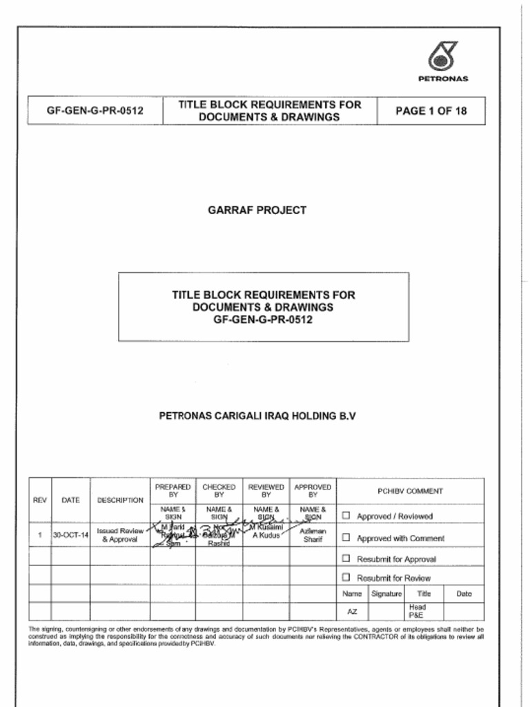 GF-GEN-G-PR-0512 Title Block for Document & Drawing Rev 1 | PDF ... GF-GEN-G-PR-0512 Title Block for Document & Drawing Rev 1 | PDF ...
