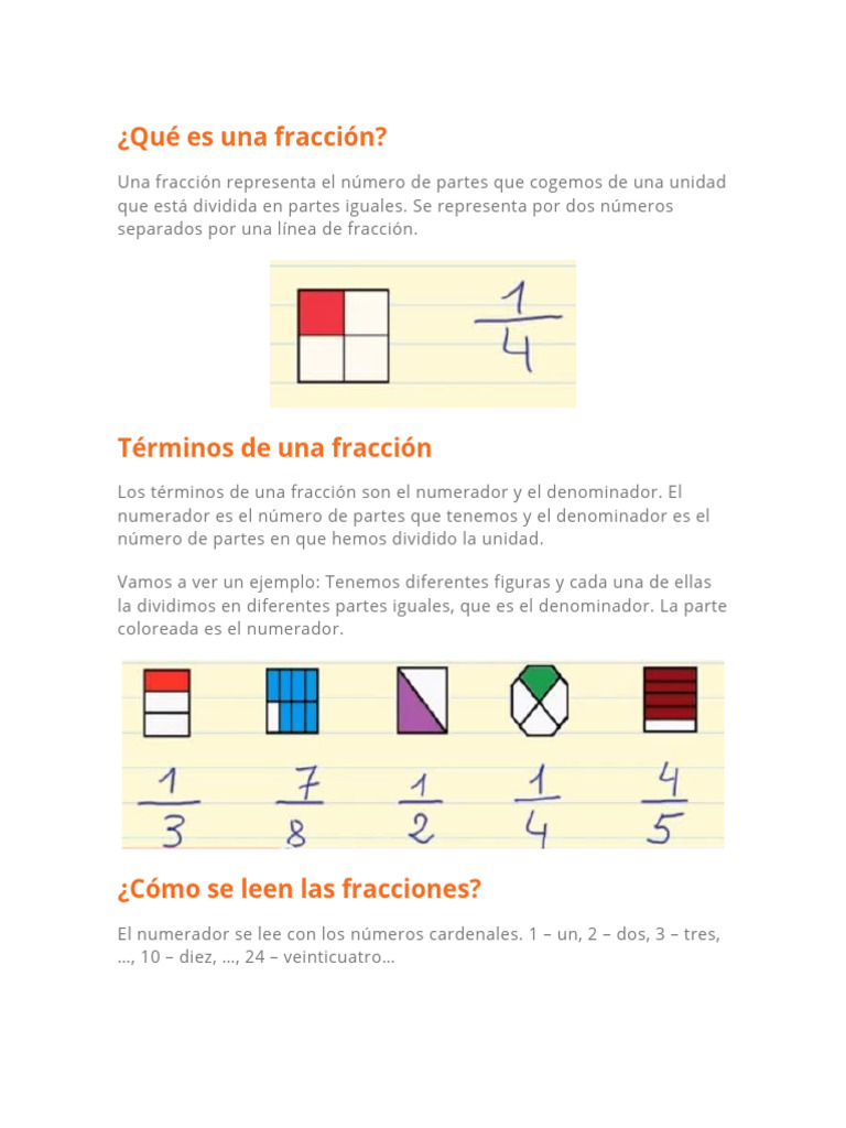 Introducción a las fracciones para niños | PDF | Álgebra | Objetos ...