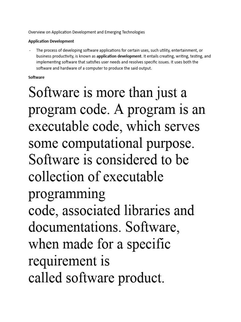 Overview On Application Development and Emerging Technologies | PDF ...